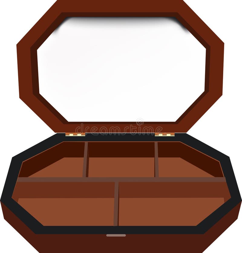 Hexagonal box stock vector. Illustration of walnut, mirror - 36383882