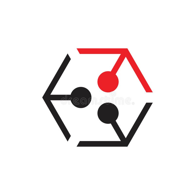 Hexagonal Box Dots Arrow Logo Vector Stock Vector - Illustration of ...