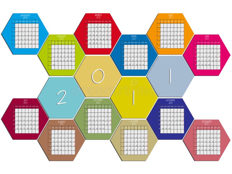 Hexagonal Calendar Stock Illustrations – 266 Hexagonal Calendar Stock ...