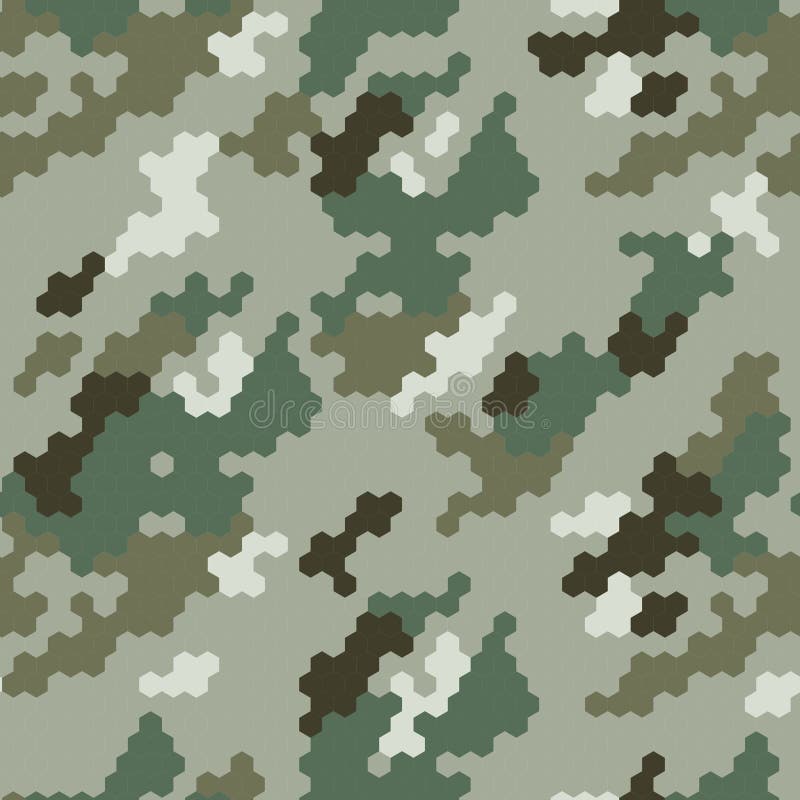 Hexagonal Camouflage Military Seamless Pattern, Army Cloth Texture ...