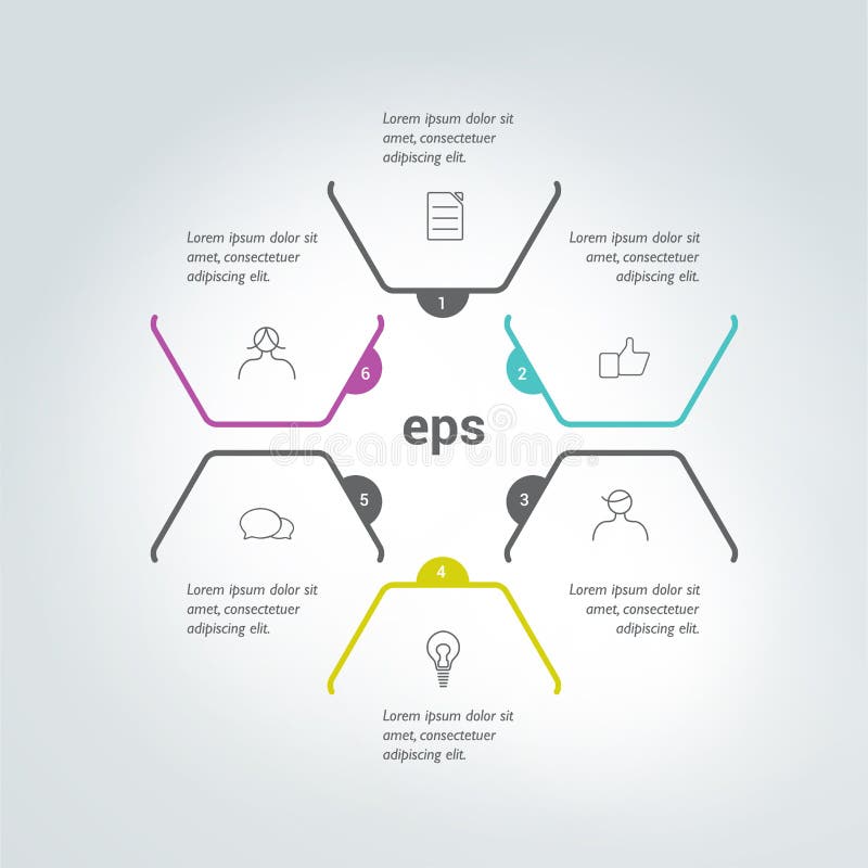 Hexagonal chart. stock vector. Illustration of label - 55864285