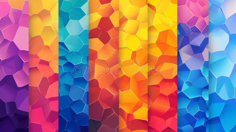 Hexagonal Color Banner Template Set Stock Image - Image of card, banner ...