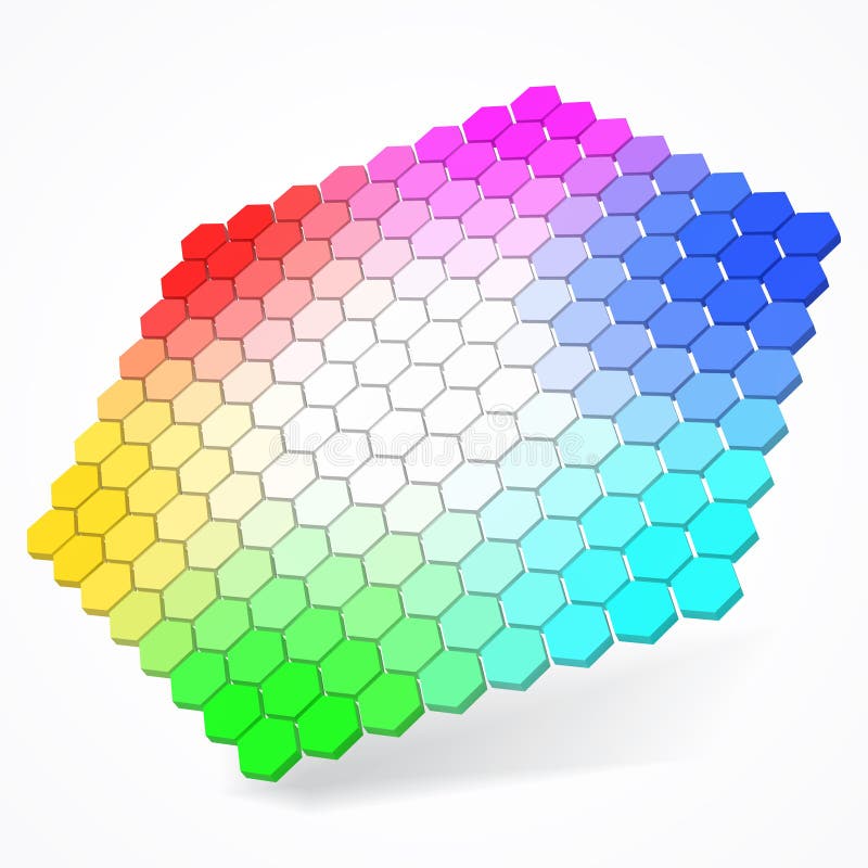 Hexagonal color wheel stock illustration. Illustration of reflection ...