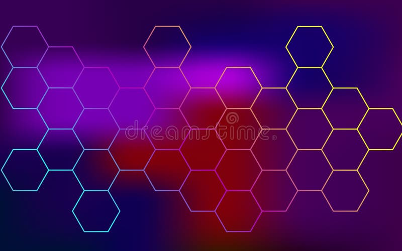 Hexagonal Colorful Molecules with Colorful Gradient Background ...