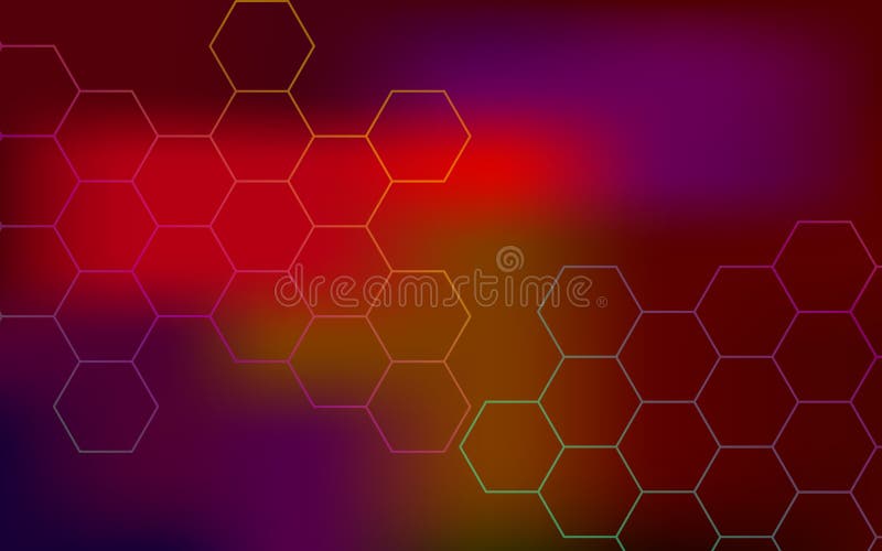 Hexagonal Colorful Molecules with Colorful Gradient Background ...