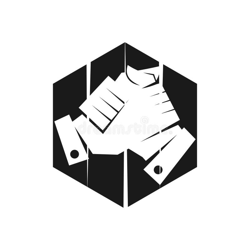 Hexagonal Commitment Teamwork Together Black Logo Stock Vector ...