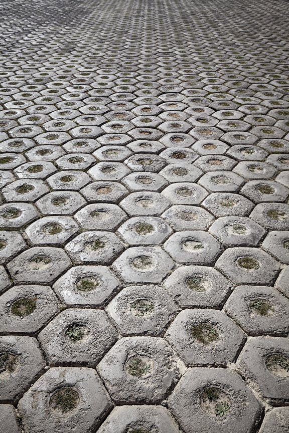 Hexagonal Concrete Blocks Pattern. Stock Photo - Image of concrete ...