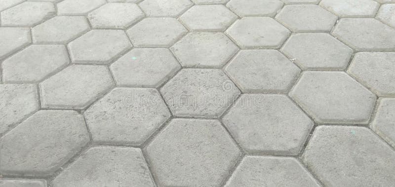 Hexagonal Concrete Pavement Texture Background Stock Photo - Image of ...
