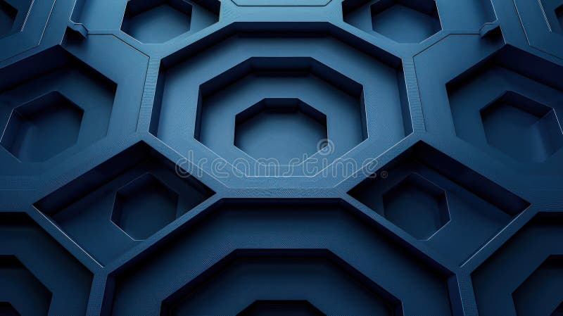 Hexagonal Dark Blue Navy Background Texture Placeholder, Radial Center ...