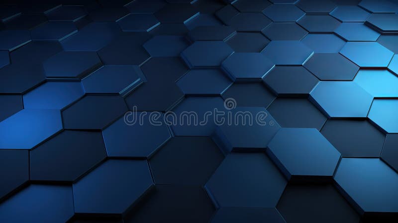 Hexagonal Dark Blue Navy Background Texture with Radial Center Space AI ...