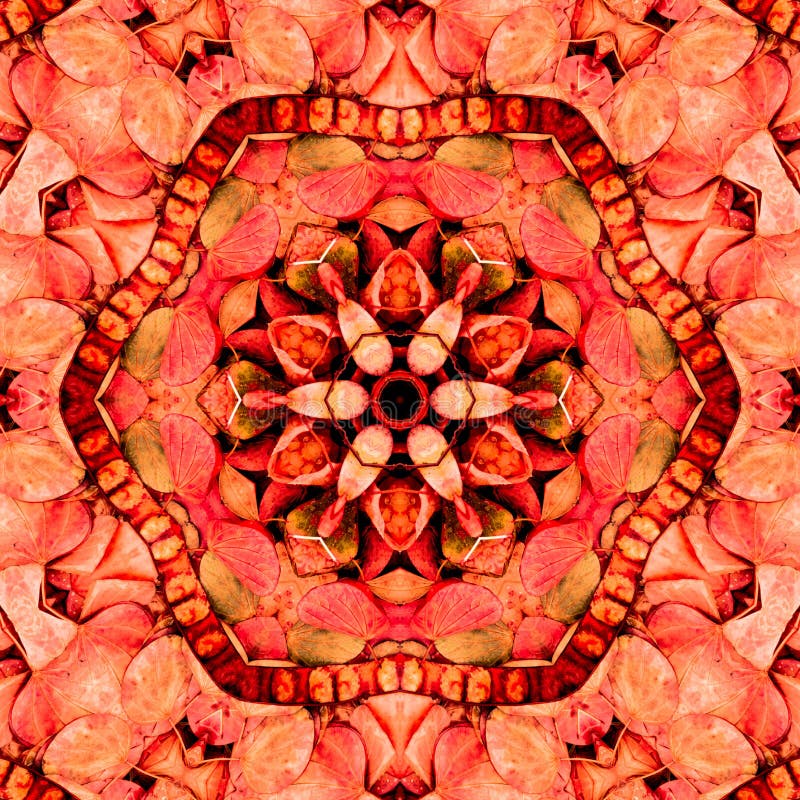 Hexagonal Design in Autumn Red Orange and Peach Colour Stock ...