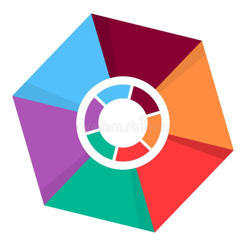 Hexagonal Diagram Icon, Flat Style Stock Vector - Illustration of ...