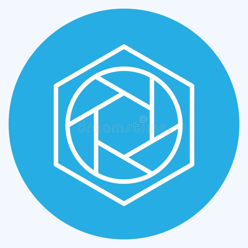 Hexagonal Diaphragm Icon in Trendy Blue Eyes Style Isolated on Soft ...