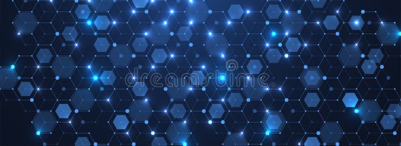 Hexagonal Digital Abstract Background. Technology Concept with Lines ...