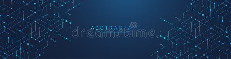 Hexagonal Digital Abstract Background. Technology Concept with Lines ...
