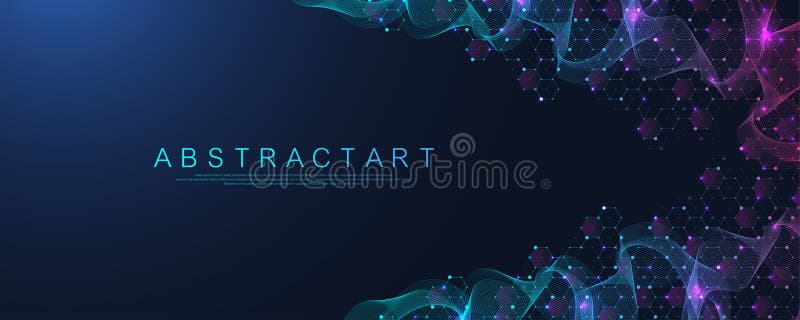 Hexagonal Digital Abstract Background. Technology Concept with Lines ...