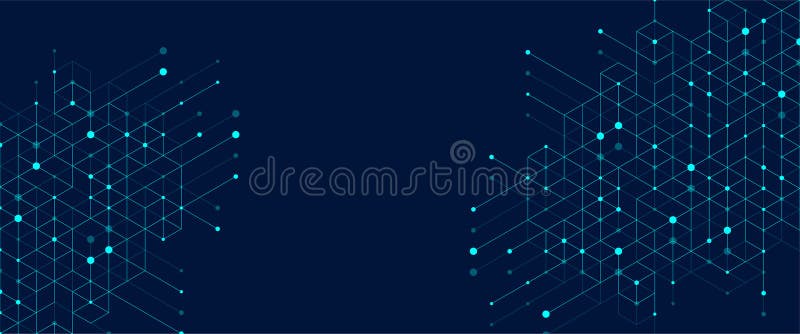 Hexagonal Digital Abstract Background. Technology Concept with Lines ...