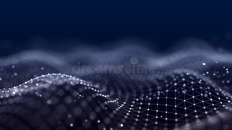 Hexagonal Digital Communication Structure. Connection of Dots and Lines ...