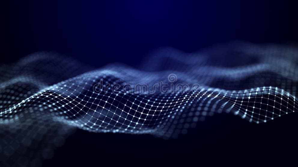 Hexagonal Digital Communication Structure. Connection of Dots and Lines ...