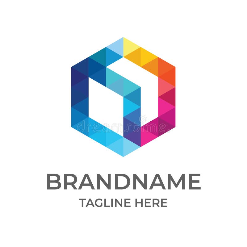 Hexagonal Digital Media Modern Logo Icon Stock Illustration ...