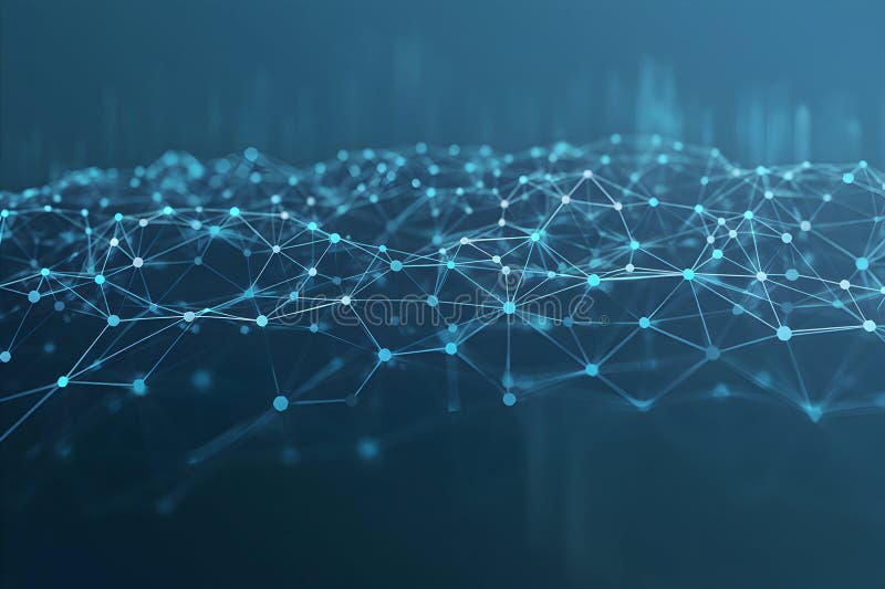 A Hexagonal Digital Network in Blue Conveys Modern Technological Themes ...