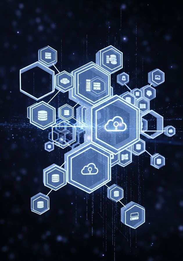 Hexagonal Digital Network Stock Illustrations – 28,610 Hexagonal ...