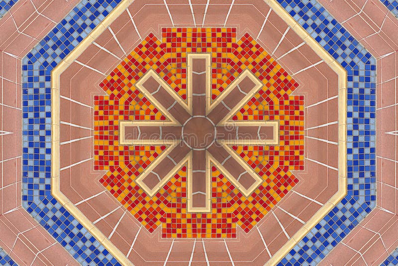 Hexagonal Floor Tile Circular Design Pattern Stock Photo - Image of ...