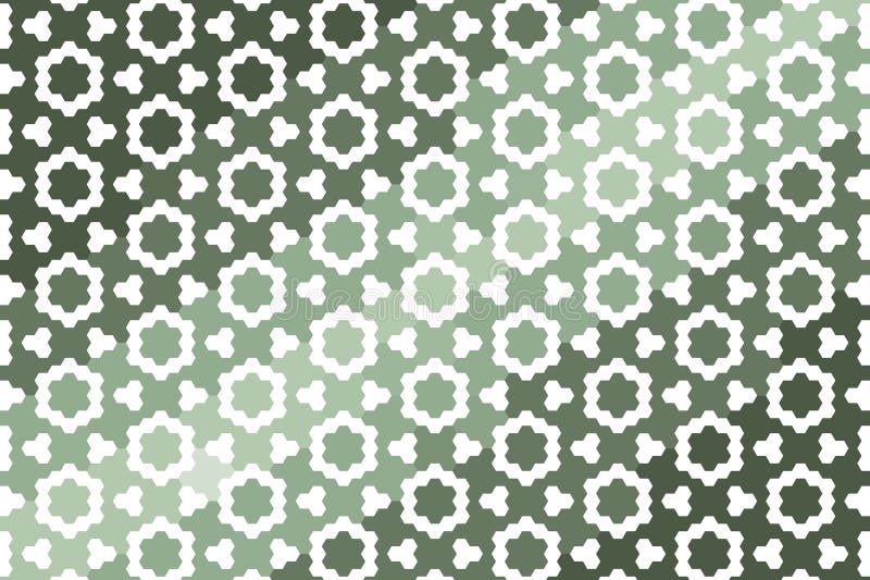 Hexagonal Floral Pattern in Sage Green with Abstract Geometric Hexagon ...