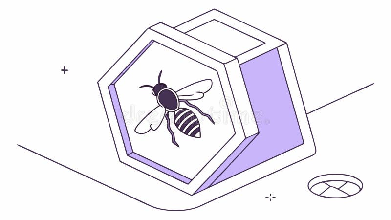 Hexagonal Frame with Bee and Polygon, Vector Design Generative AI Stock ...