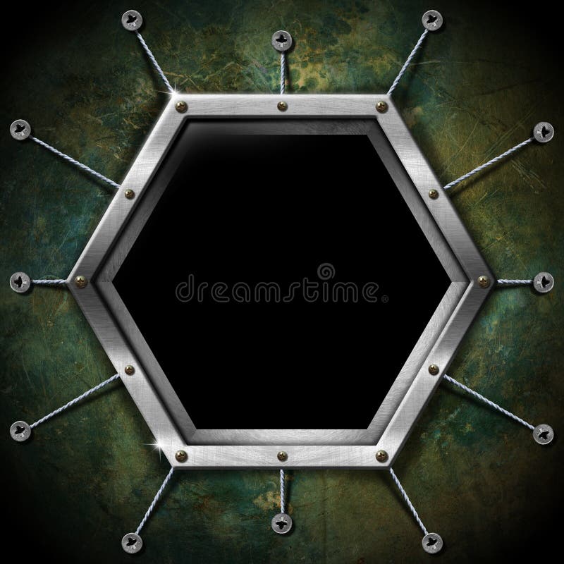Hexagonal Frame on the Grunge Wall Stock Illustration - Illustration of ...