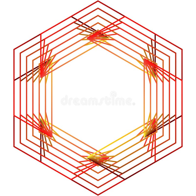 Abstract Polygon Frame Design with Islamic Pattern Stock Illustration ...