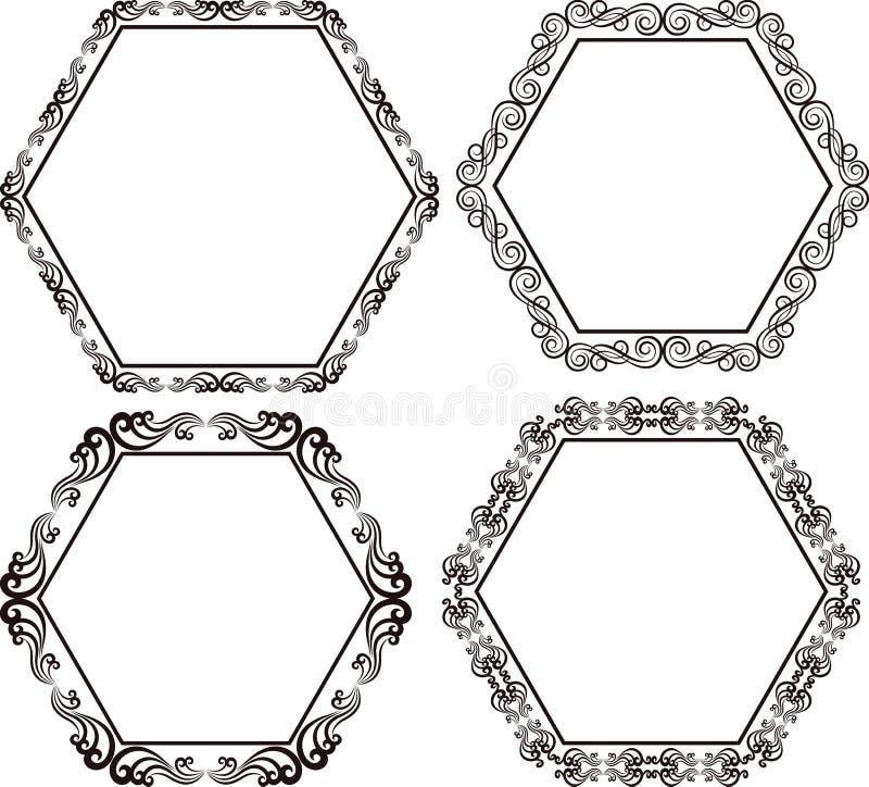 Hexagonal frame stock vector. Illustration of vector - 35694900