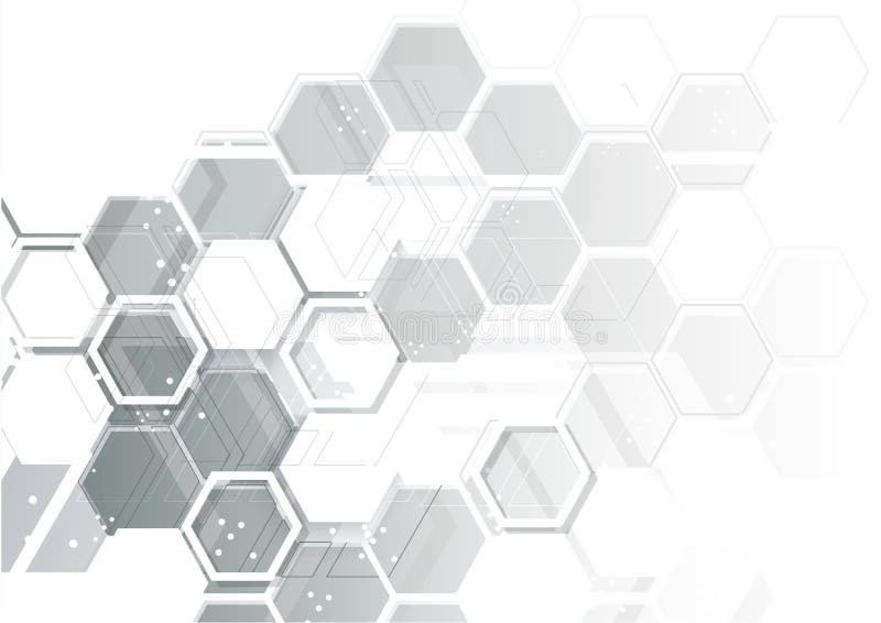Hexagonal Futuristic Computer Abstract Technology Background Stock ...