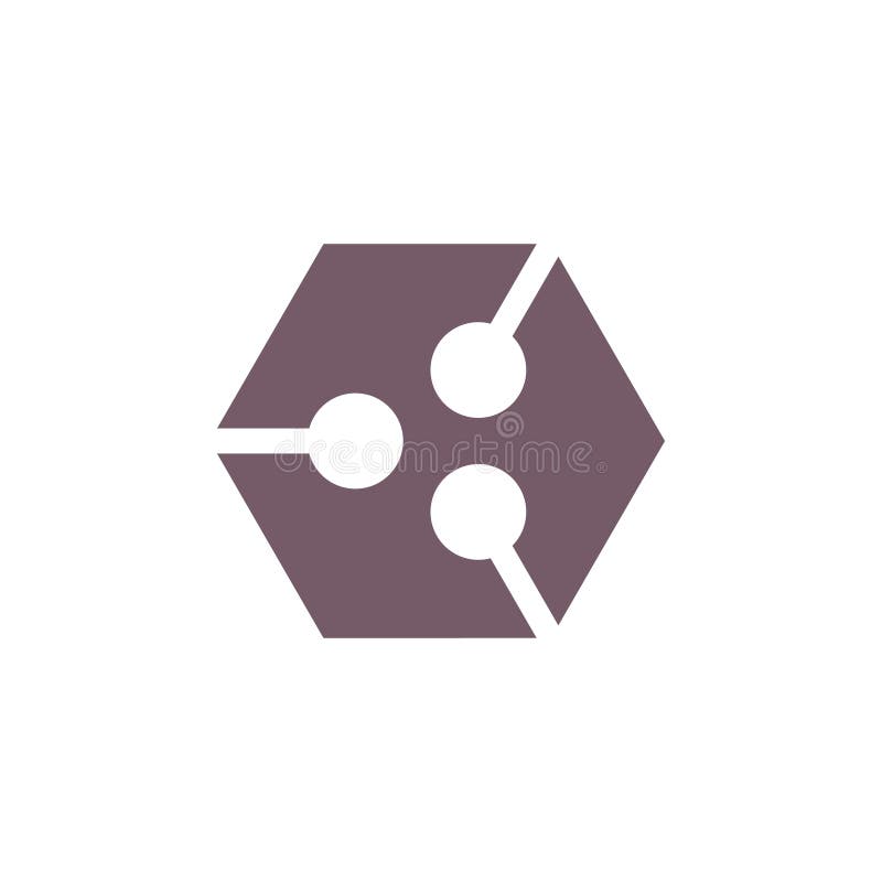 Hexagonal Geometric Dots Logo Vector Stock Vector - Illustration of ...