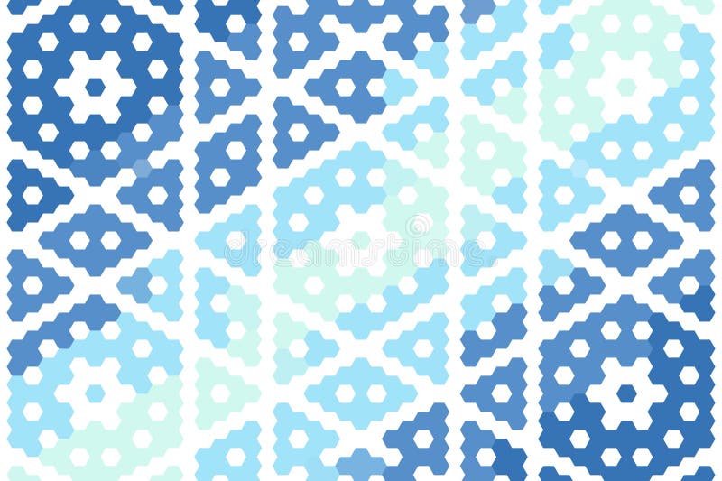 Hexagonal Geometric Pattern in Blue Mint with Structured Abstract ...