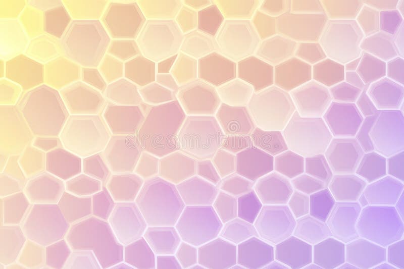 Hexagonal Geometric Pattern with Gradient Pastel Yellow and Purple ...