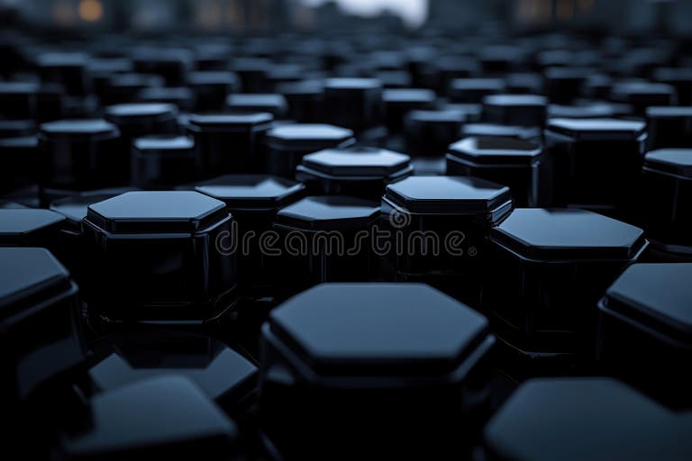 Hexagonal Geometric Pattern with Modern Reflective Surface Stock Photo ...
