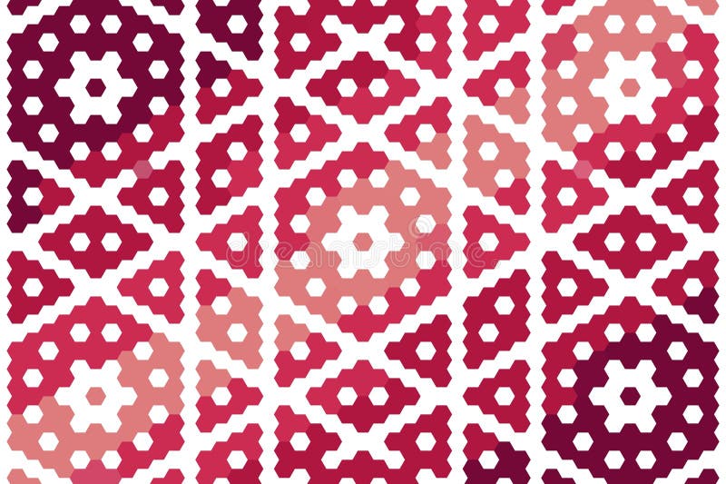 Hexagonal Geometric Pattern in Red Maroon with Abstract Hexagon Mosaic ...