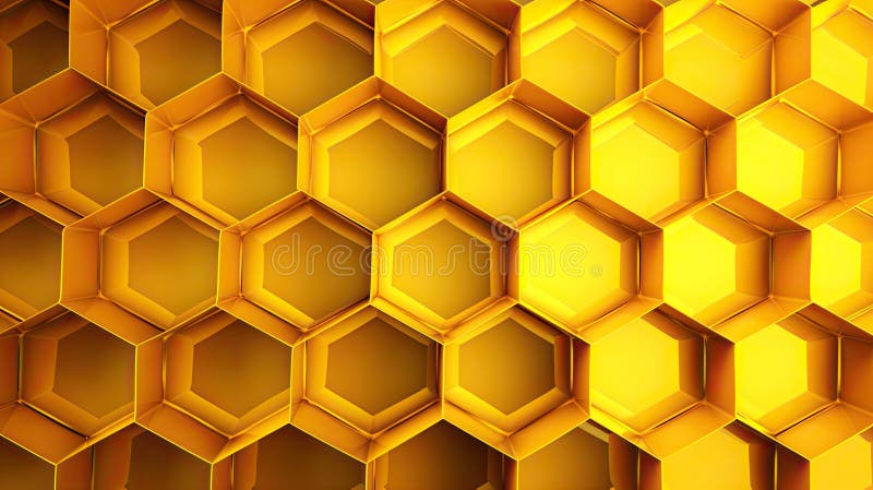 Hexagonal geometric yellow stock illustration. Illustration of ...