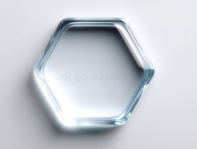 A Hexagonal Glass Plate on a White Surface Stock Illustration ...