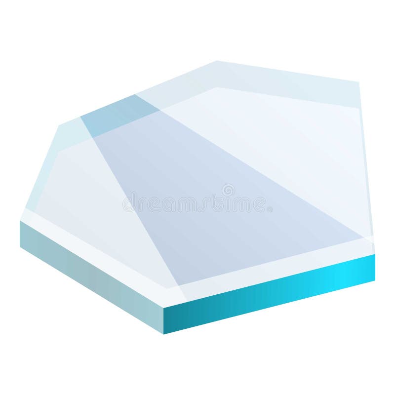 Hexagonal Glass Platform Displaying Light Blue Border Stock ...