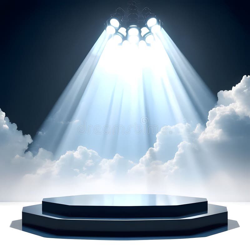 Hexagonal Glass Podium a Timeless Stage in High Contrast Light Stock ...