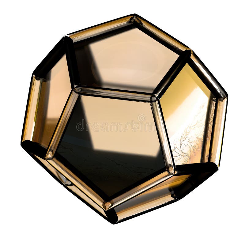 Hexagonal Glassy Geometry with Distinct Gold Border Abstract, Dramatic ...
