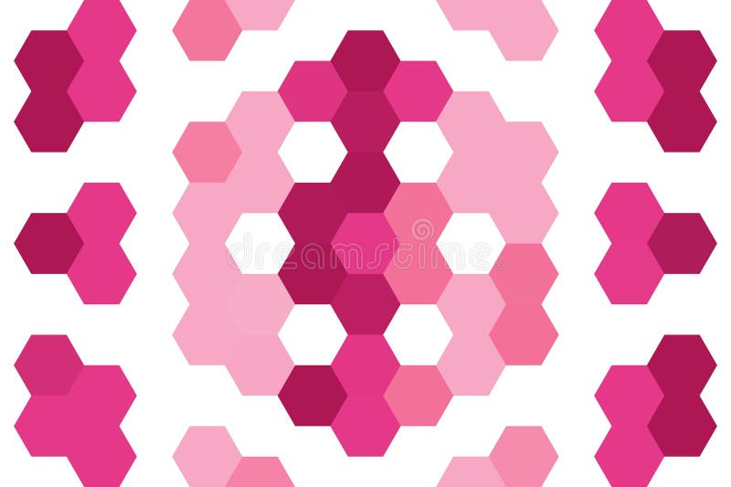 Hexagonal Gradient Pattern in Dark Pink with Abstract Hexagon Design ...