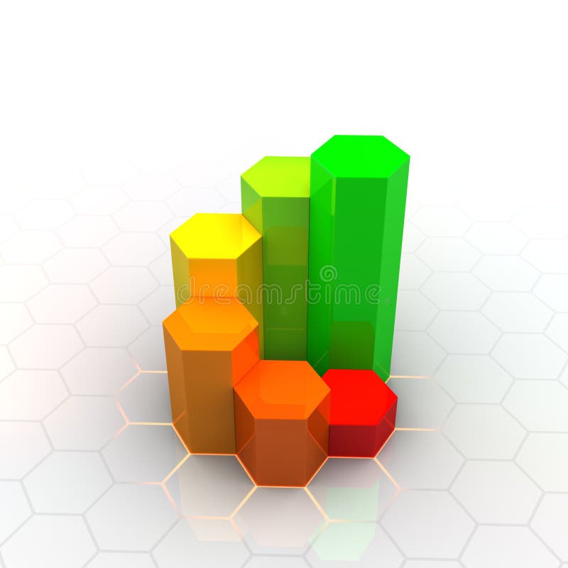 Red Hexagonal Graph Rendered Isolated Stock Illustration - Illustration ...