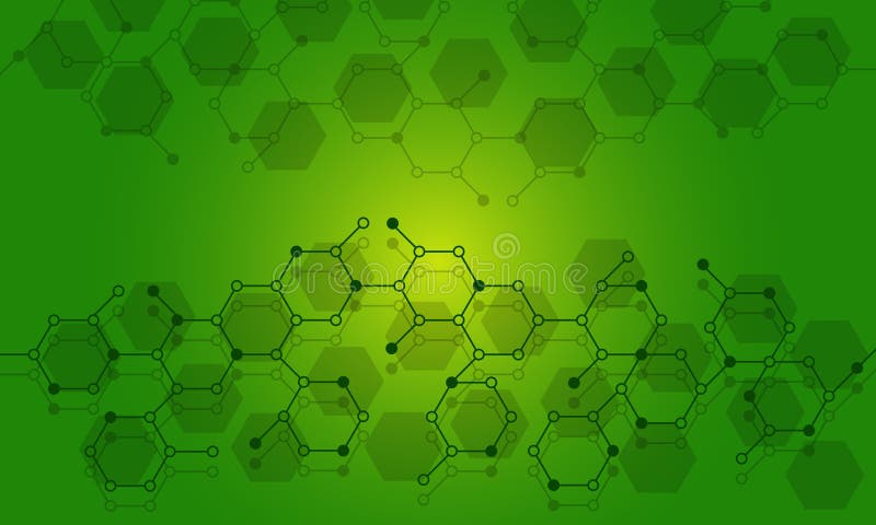 Hexagonal Green Background with Process Flow Chart Stock Vector ...