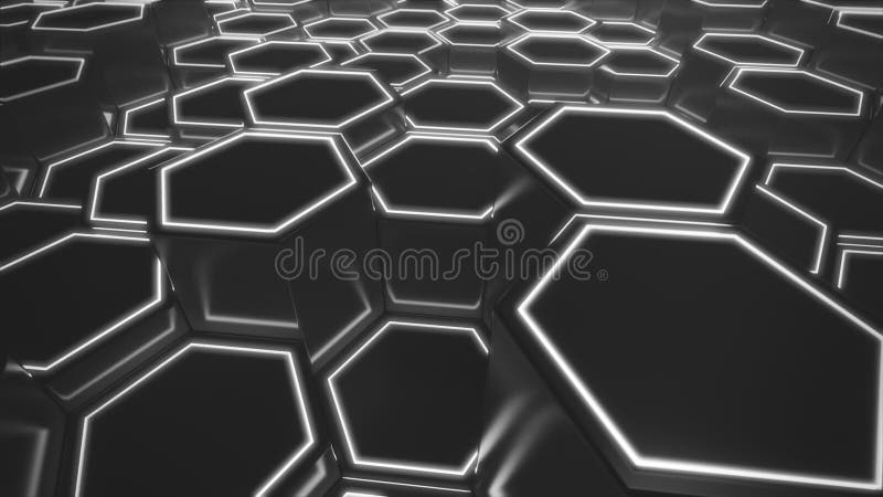 Hexagonal Grid. Abstract Technology Animation Stock Footage - Video of ...