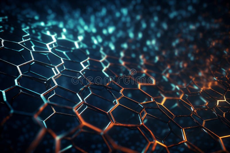 Hexagonal Grid. Generate Ai Stock Illustration - Illustration of future ...