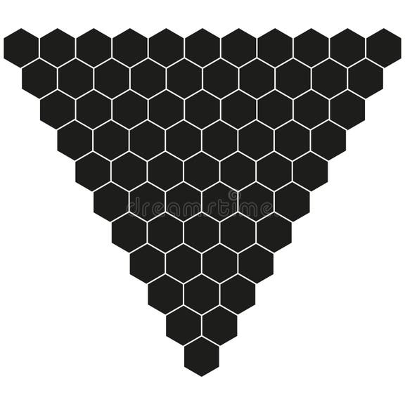 Hexagonal Grid Icon. Inverted Triangle Pattern. Bold Black Shapes ...