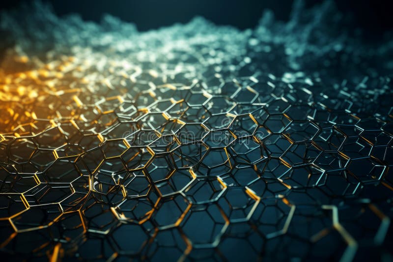 Hexagonal Grid Network. Generate Ai Stock Illustration - Illustration ...